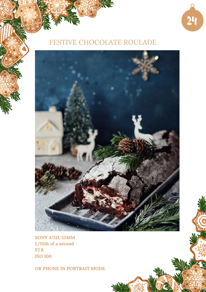 24 Festive Chocolate Roulade